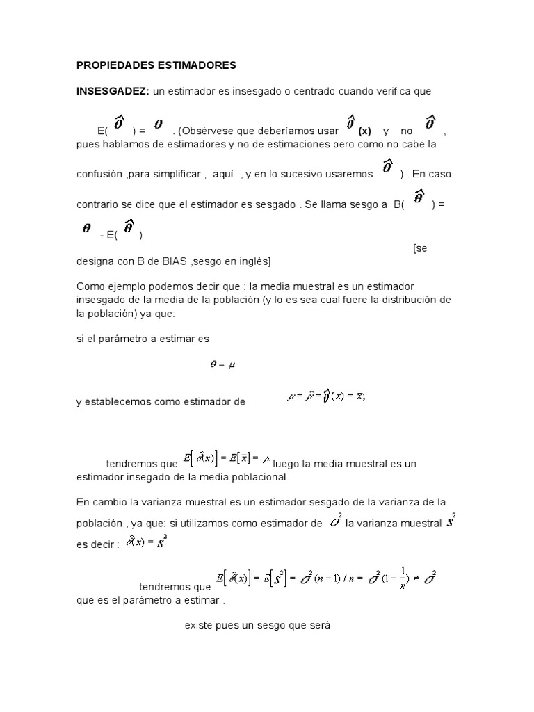 12. CARACTERISTICAS ESTIMADORES | Estimador | Media