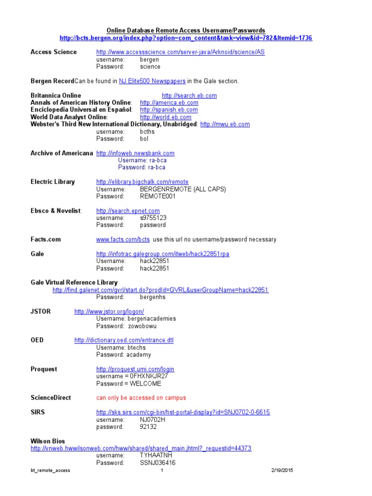 Academic Database Access Guide | PDF | Computers