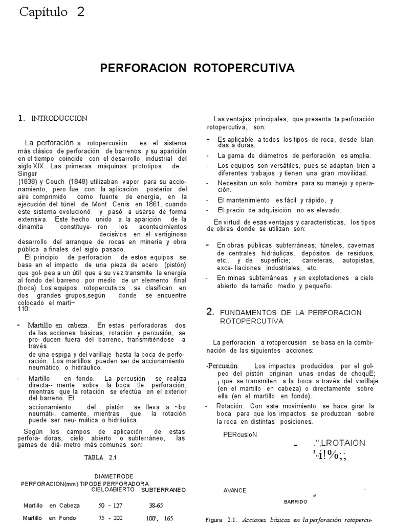 Perforación Rotopercutiva: Fundamentos y Aplicaciones | PDF | Pistón ...