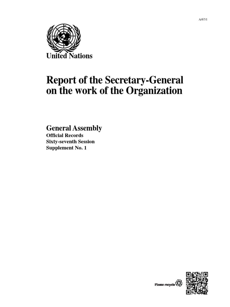 UN Secretary-General's 2012 Report | PDF
