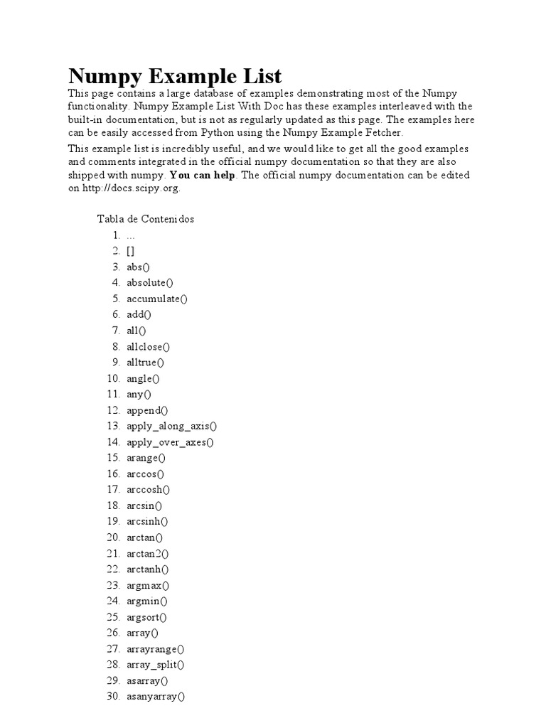 Comandos PYTHON - Numpy Example List | PDF | Fast Fourier Transform ...