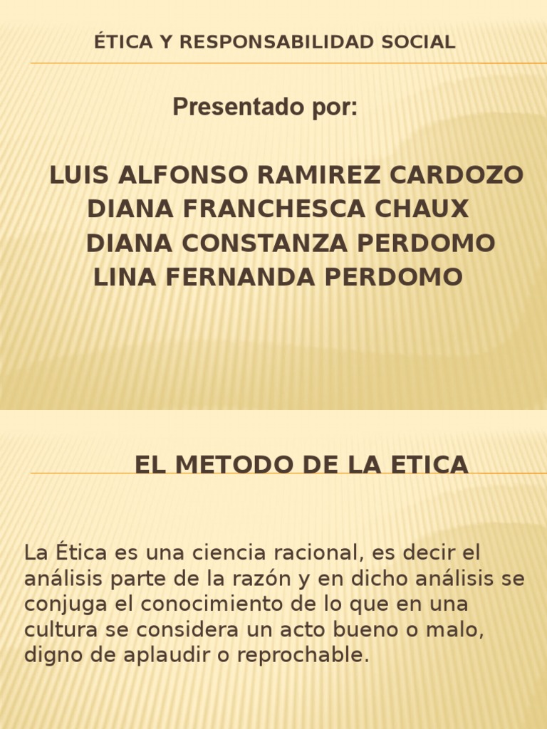 Diapositivas de Etica 1 | PDF | Comportamiento | Moralidad