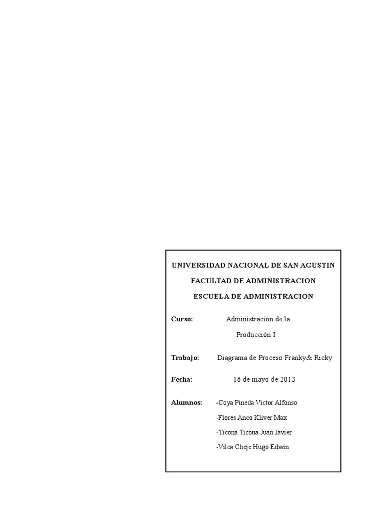 Diagrama de Proceso Franky & Ricky | PDF | Naturaleza