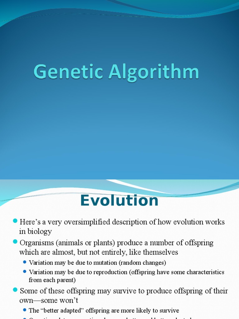 Lecture 08 GA | PDF | Genetic Algorithm | Fitness (Biology)