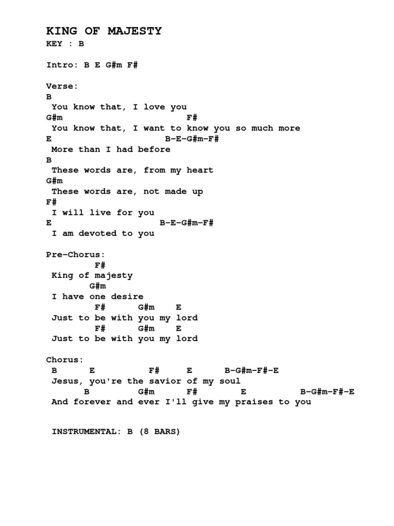 Majesty Guitar Chords