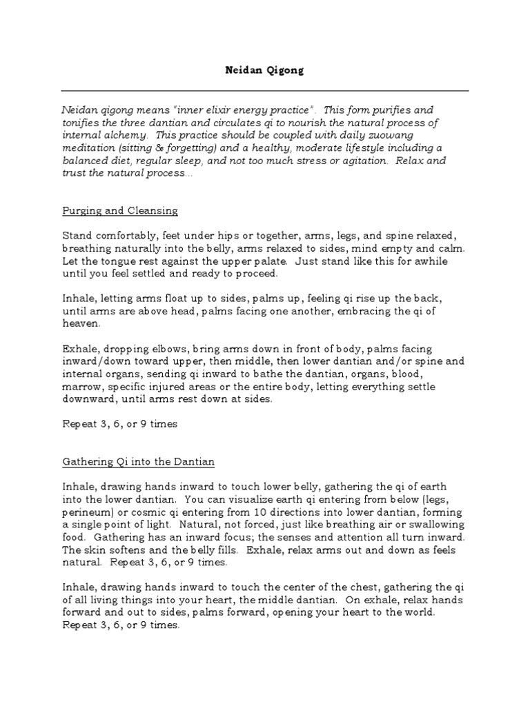 Neidan Qigong: Inner Alchemy Guide | PDF