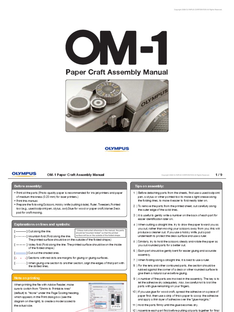 Om1 Papercraft M e | PDF | Adhesive | Photography Equipment