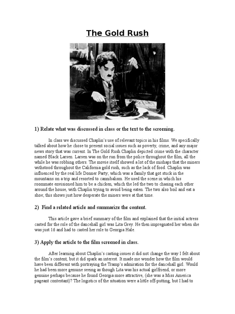 The Gold Rush | PDF | Charlie Chaplin | Leisure