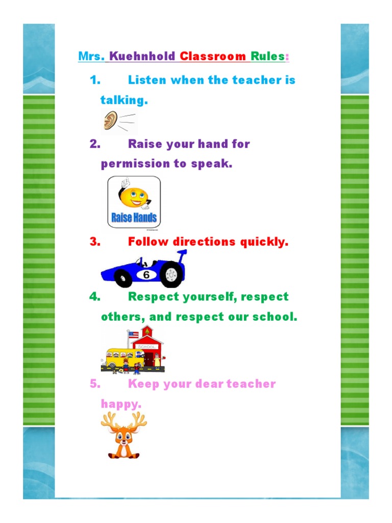 Classroom Rules for Students | PDF