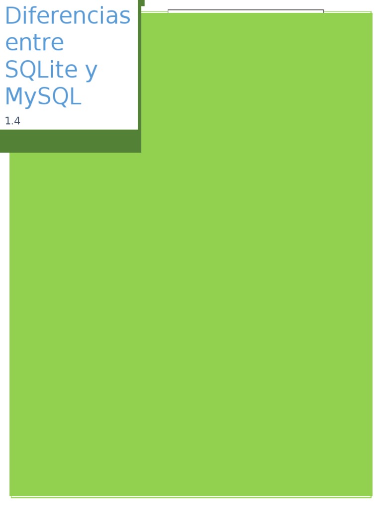 Diferencias clave: SQLite vs MySQL | PDF | SQL | Bases de datos