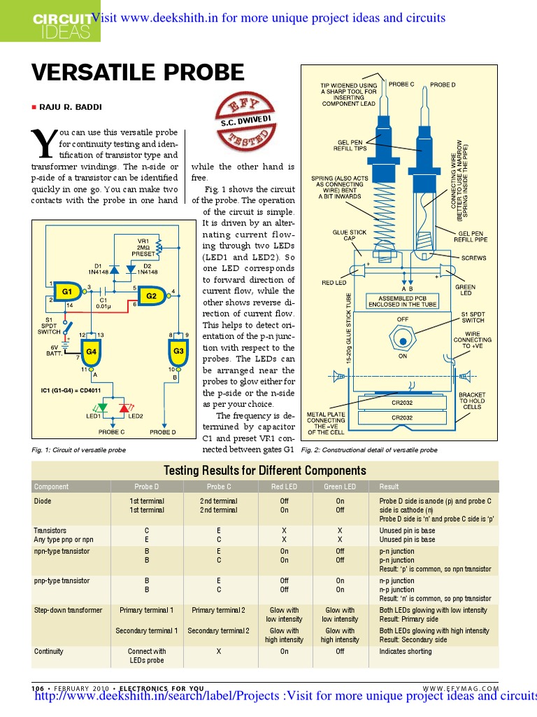 Logic Probe | PDF | Bipolar Junction Transistor | Transistor