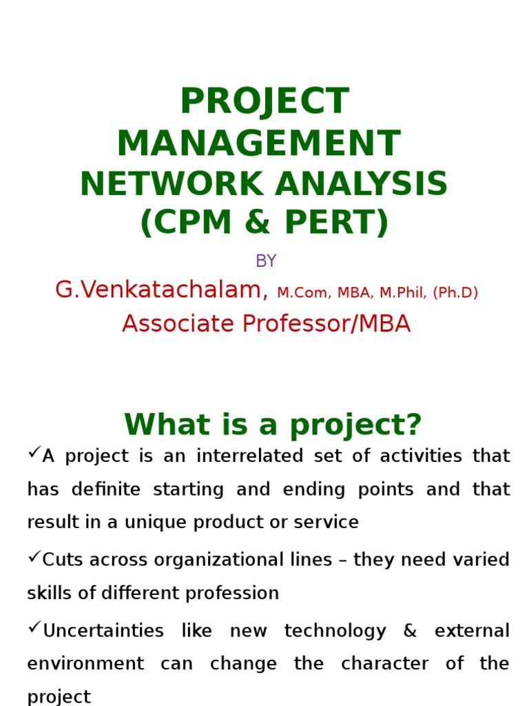 Project Management: Network Analysis (CPM & Pert) | PDF | Systems Science | Cognition