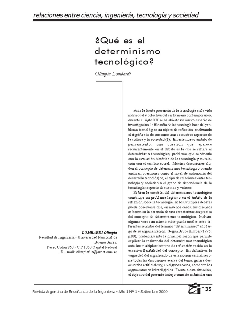 Determinismo Tecnológico | PDF | Determinismo | Science