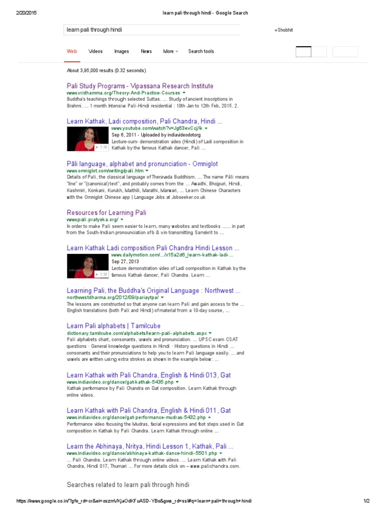 Learn Pali via Hindi Resources | PDF | Pali | Languages