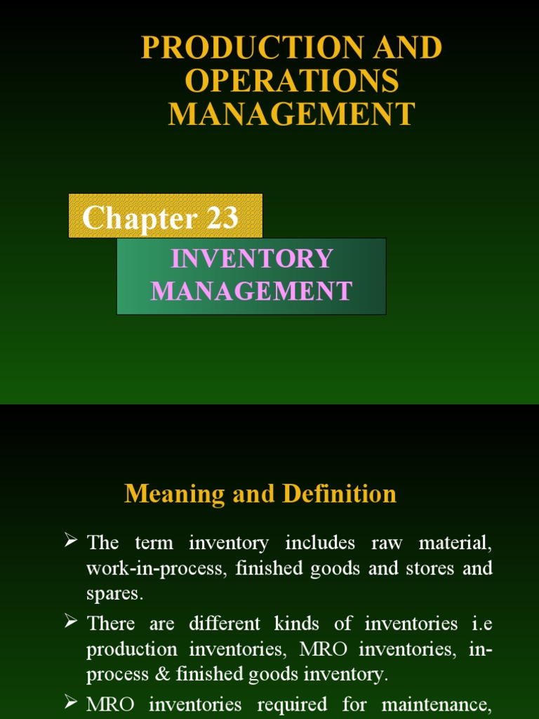 Inventory Management | PDF | Inventory | Supply Chain Management
