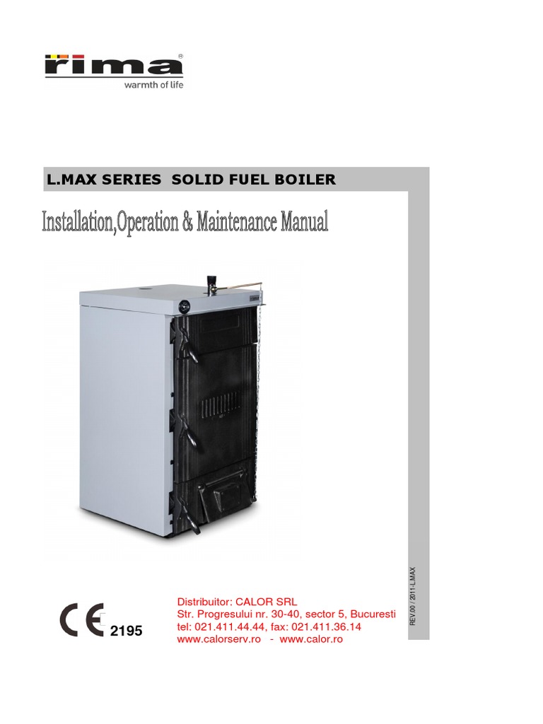 Centrala Termica Pe Lemn Si Carbune Rima Lmax Manual Tehnic LB Engleza ...
