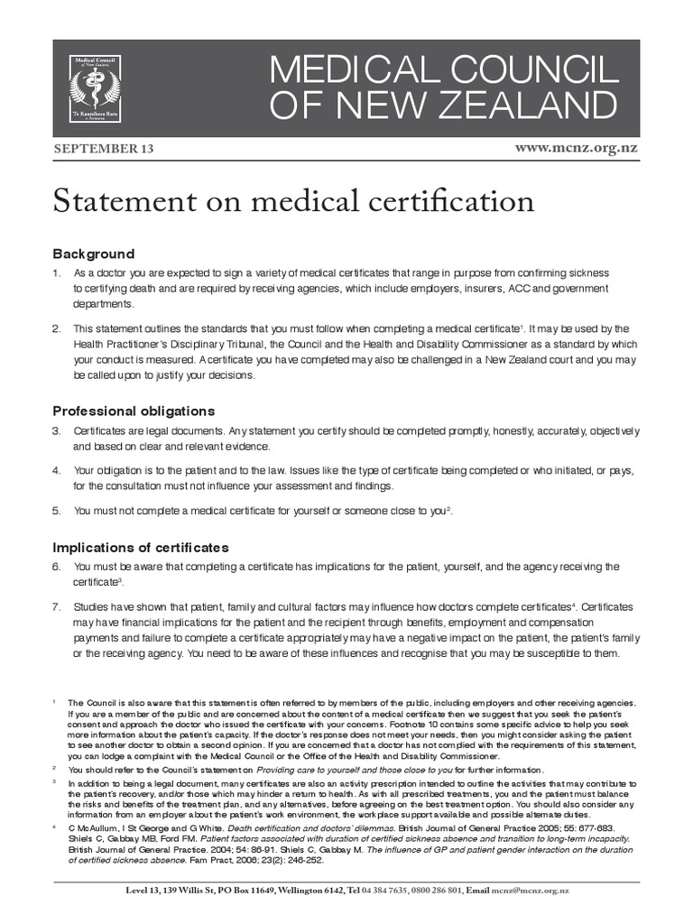 Medical Certification | PDF | Mental Disorder | Mental Health