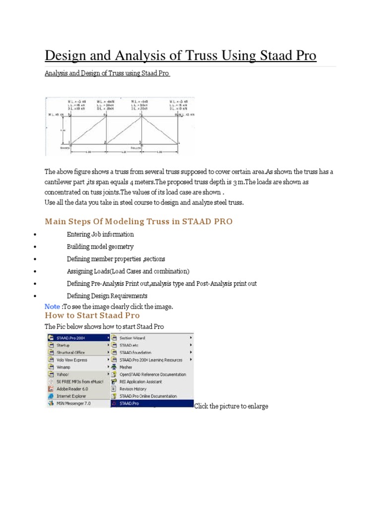 Design and Analysis of Truss Using Staad Pro | PDF | Truss | Engineering
