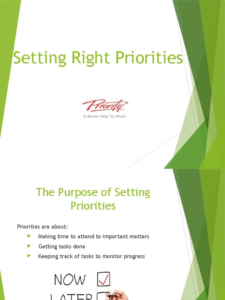 Setting Right Priorities | PDF