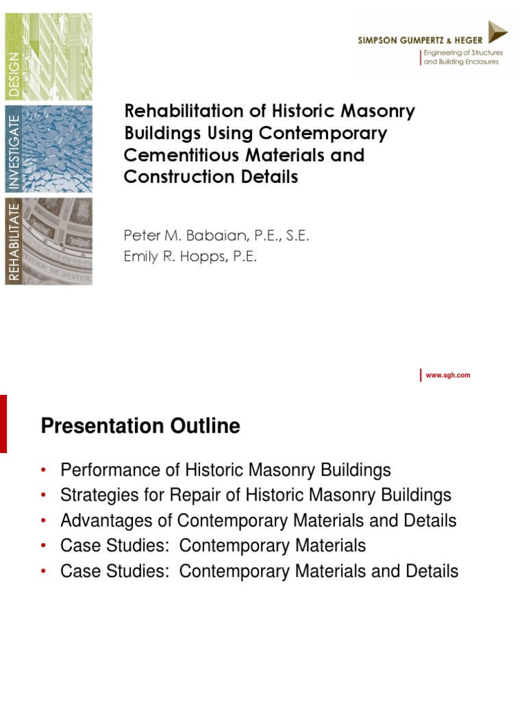 Rehabilitation of Historic Masonry Buildings Using Contemporary ...