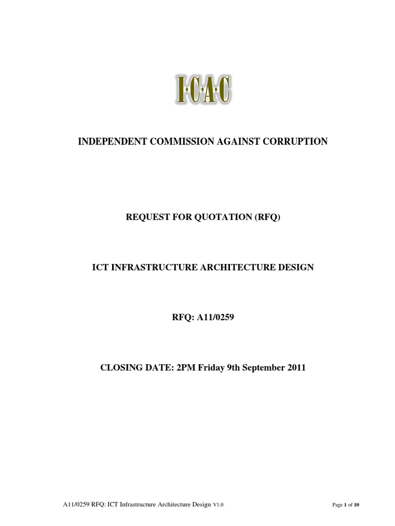 ICT Infrastructure RFQ for Vendors | PDF | Data Center | Computer Network