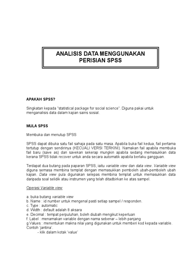 Modul Asas Spss | PDF