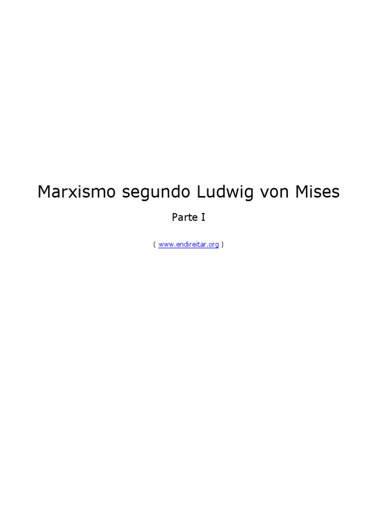 Marxismo Segundo Ludwig Von Mises | PDF | Karl Marx | Socialismo