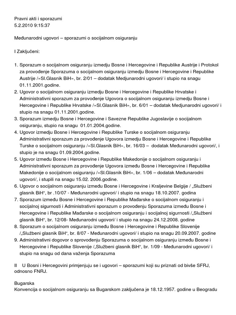 Pravni Akti I Sporazumi PDF | PDF