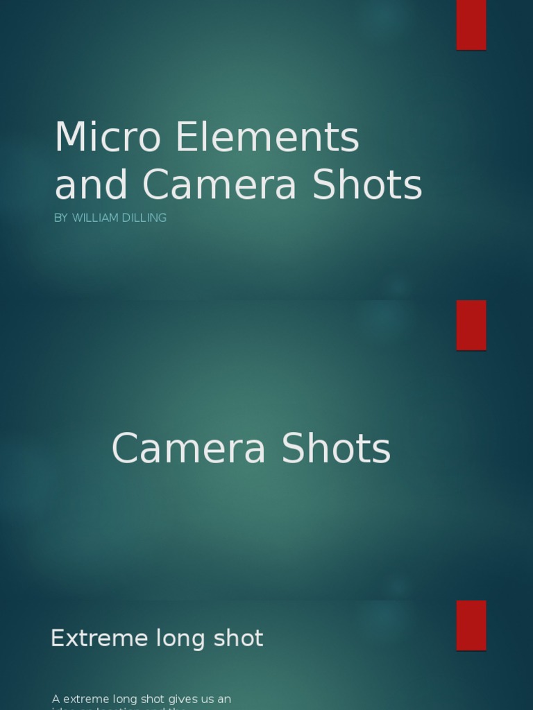 Micro Elements and Camera Shots | PDF | Leisure