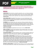 Subway Ingredients & Allergen Guide | PDF | Cooking, Food & Wine