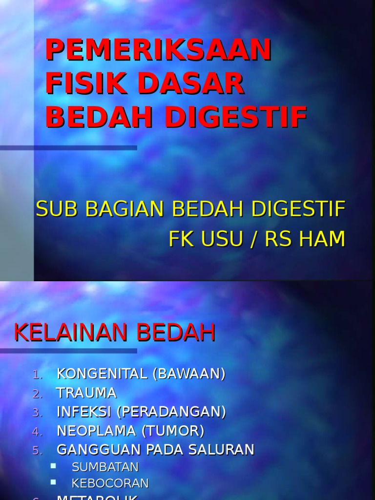 Pemeriksaan Fisik Dasar Bedah Digestif | PDF