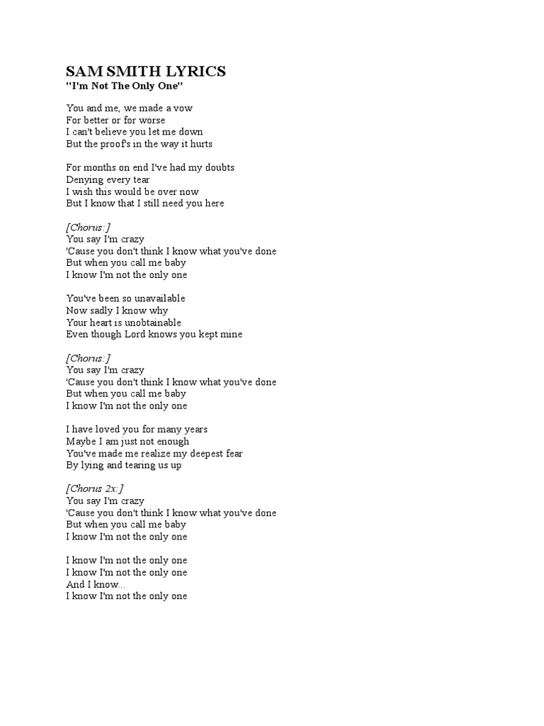 Not The Only One | PDF | Poetry