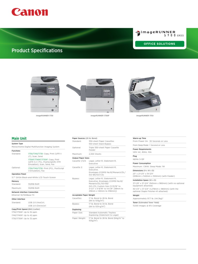 Ir1730 If Brochure 3 Hojas PDF | PDF | Image Scanner | Fax