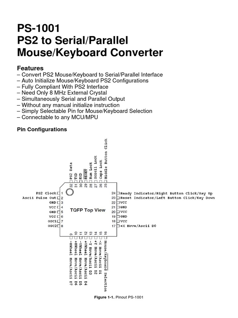 PS-1001 PS/2 Mouse Converter Details | PDF | Computer Keyboard | Office ...