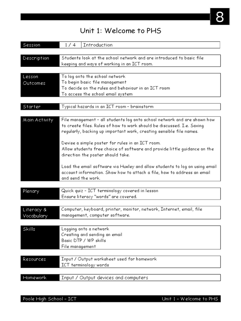 Introductory ICT Lesson Plan | PDF | Educational Technology | Email