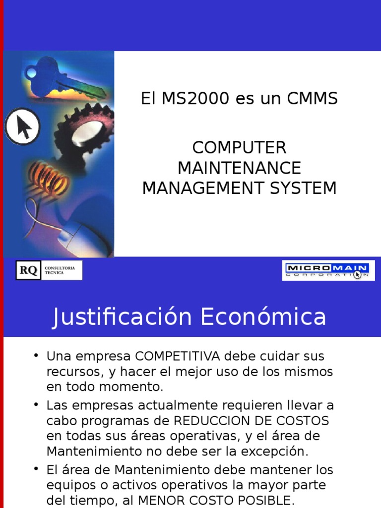 MS2000 CMMS Capacitacion | PDF | Beneficio (economía) | Inventario