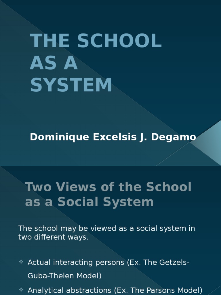 The School As A Social System | PDF | System | Academic Discipline ...