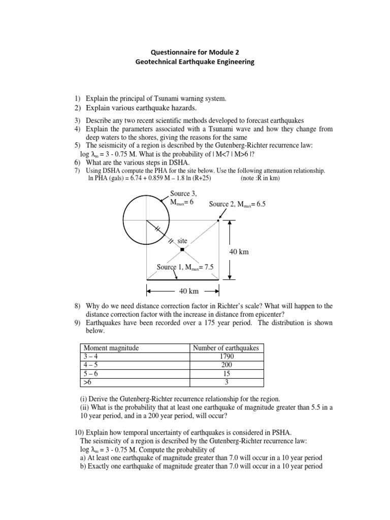 Exercise 2 | PDF | Earthquakes | Seismology