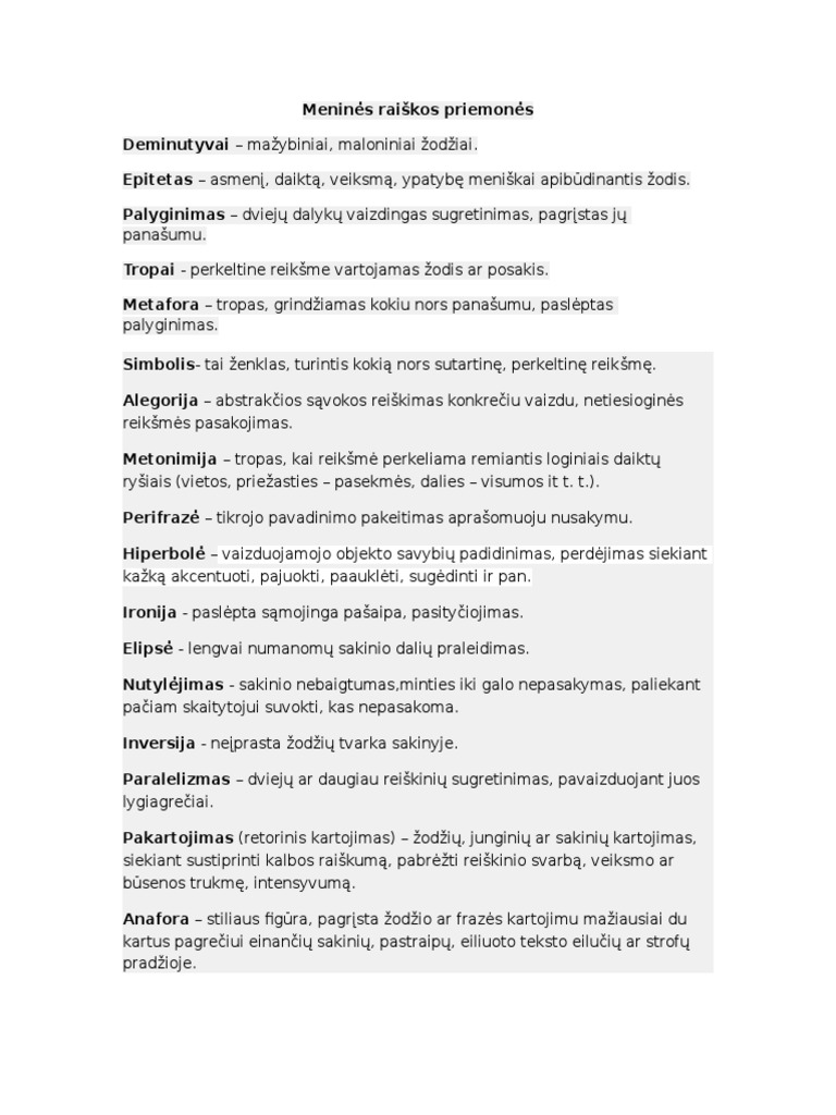 Meninės Raiškos Priemonės | PDF