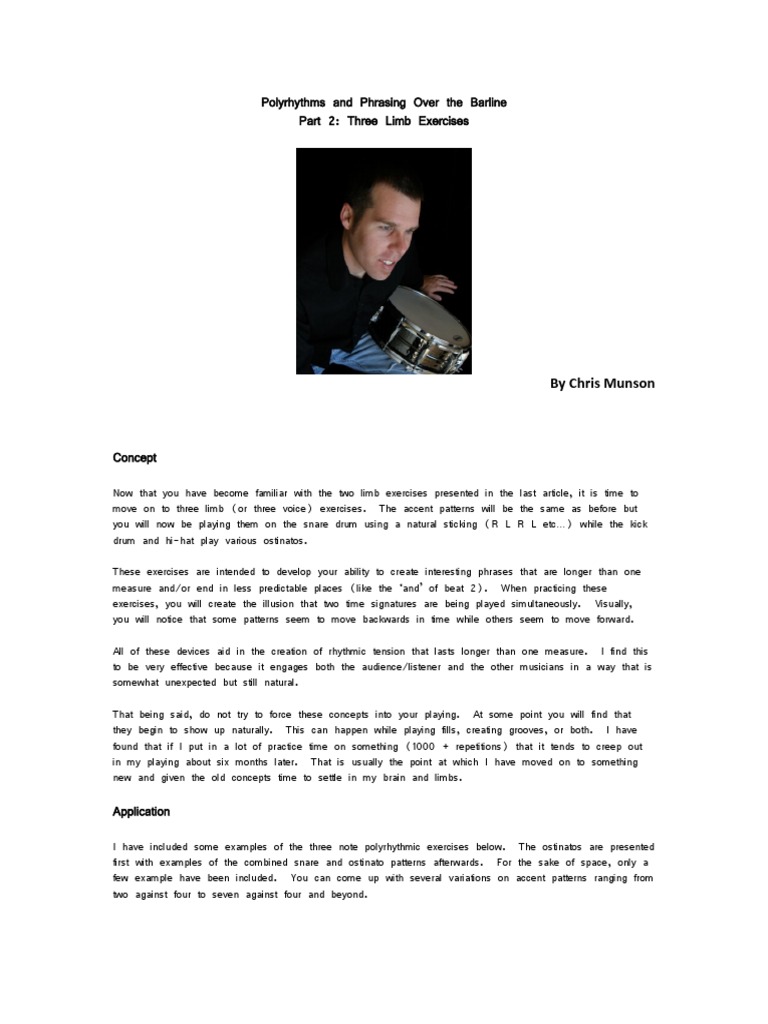 Polyrhythms Part 2 Pdf Drum Kit Rhythm