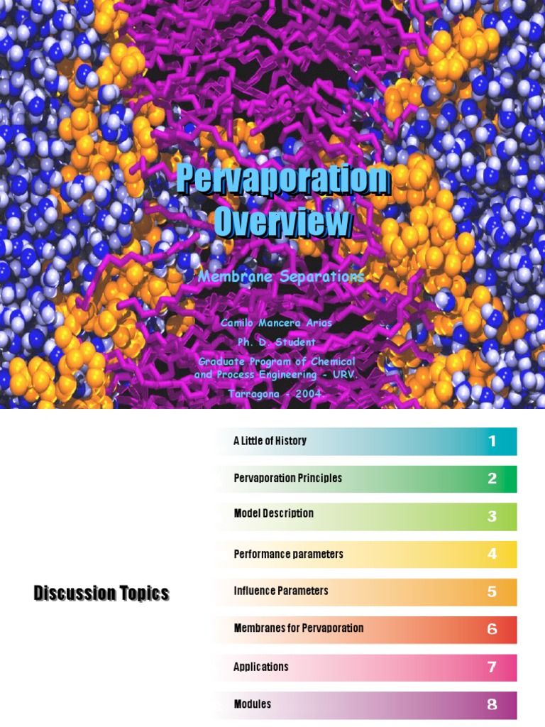 Pervaporation | PDF | Membrane | Chemical Process Engineering