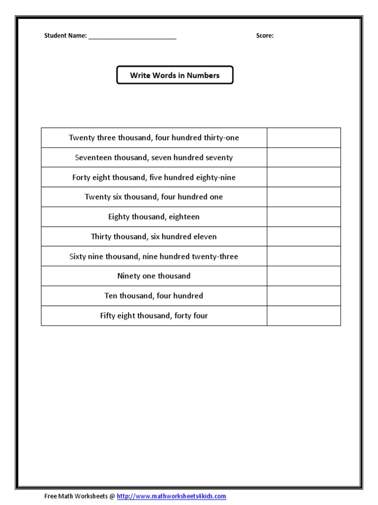 Student Name: - Score | PDF