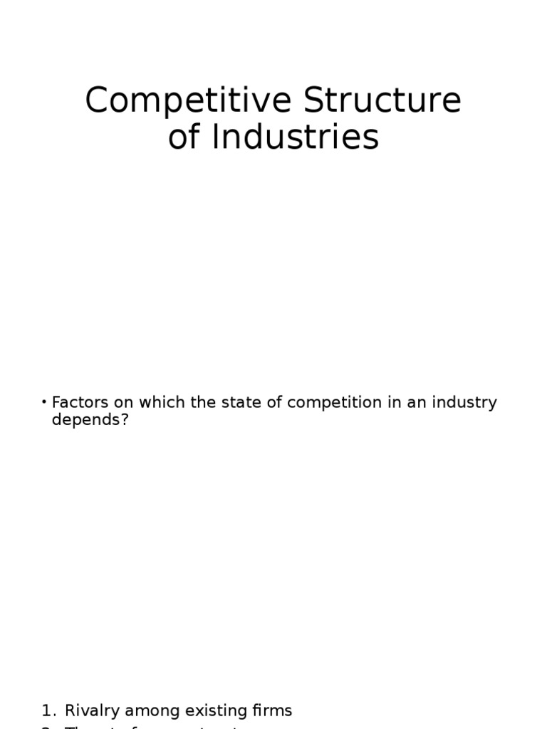 Competitive Structure of Industries | PDF | Sales | Competition