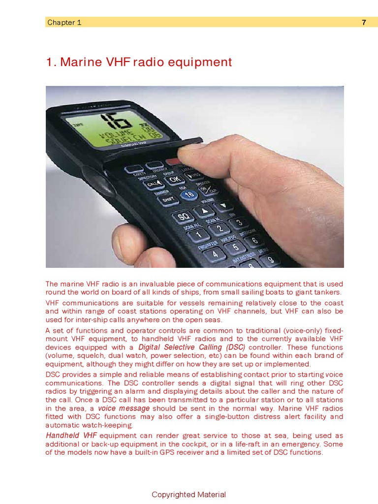 Marine VHF Radio Sample Pages | PDF | Search And Rescue | Radio Spectrum