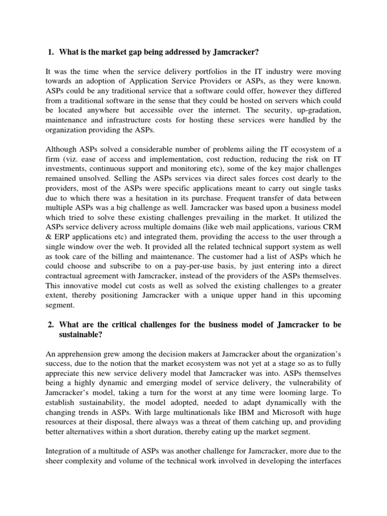 Jamcracker's ASP Integration Model | PDF | Application Software | Enterprise Resource Planning