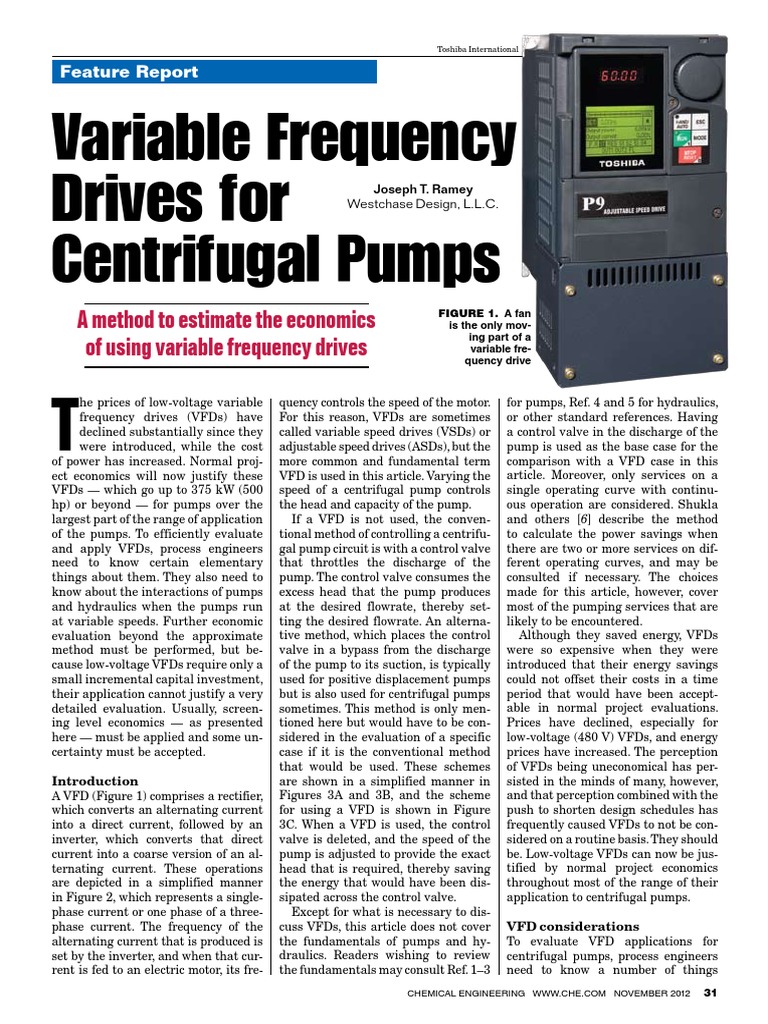 Variable Frequency Drives For Centrifugal Pumps | PDF | Pump ...