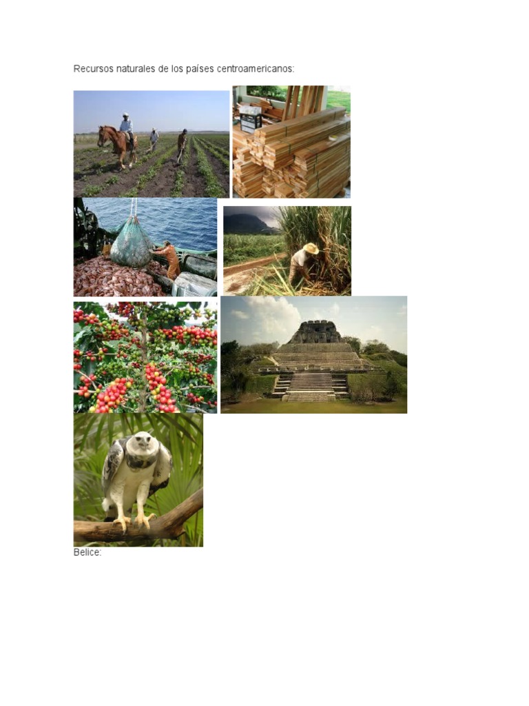 Recursos Naturales De Los Países Centroamericanos Pdf Centroamérica
