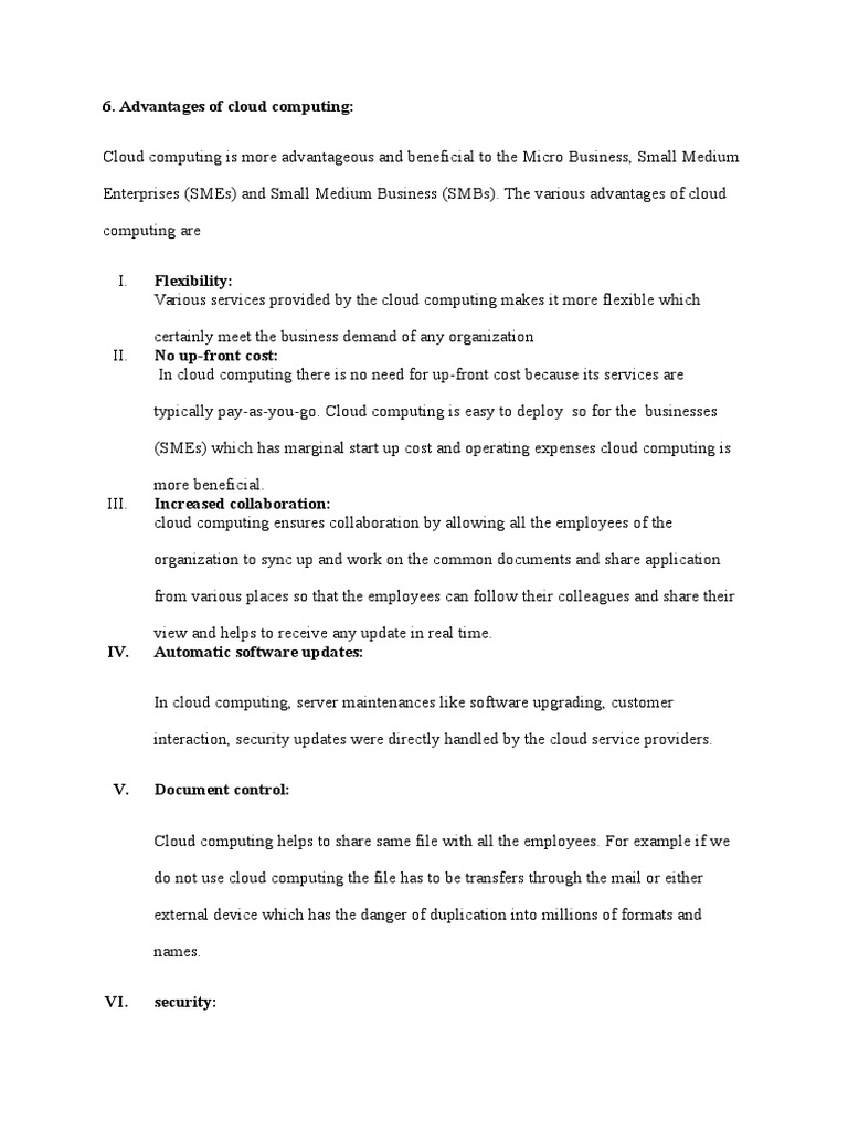 Advantages of Cloud Computing | PDF | Cloud Computing | Digital Technology