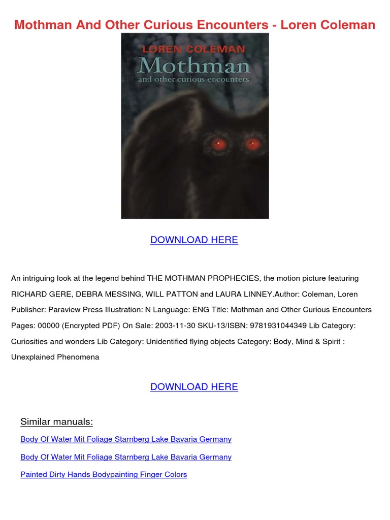 Mothman and Other Curious Encounters Loren Coleman | PDF