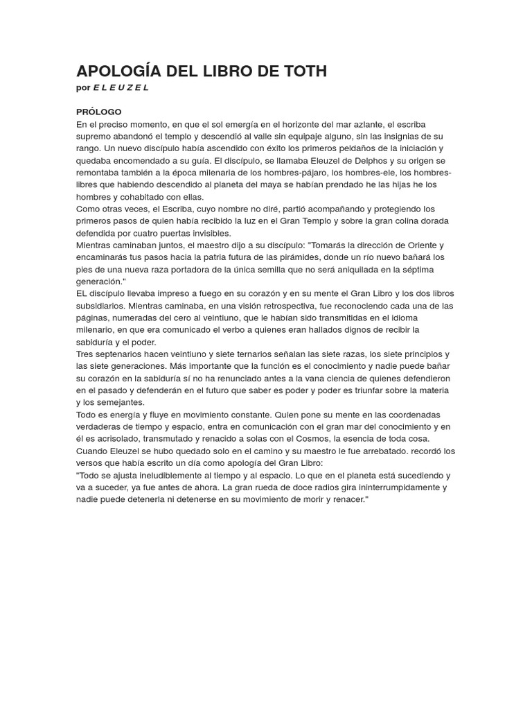 Apología Del Libro de Toth - Arcanos | PDF | Alquimia | Dom